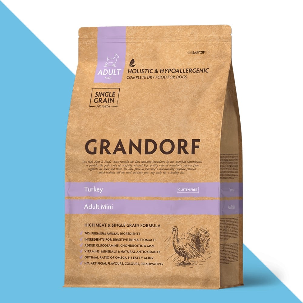 גרנדורף הודו לכלבים בוגרים מגזע קטן היפואלרגני 3 ק"ג GRANDOR - ג'אנגו