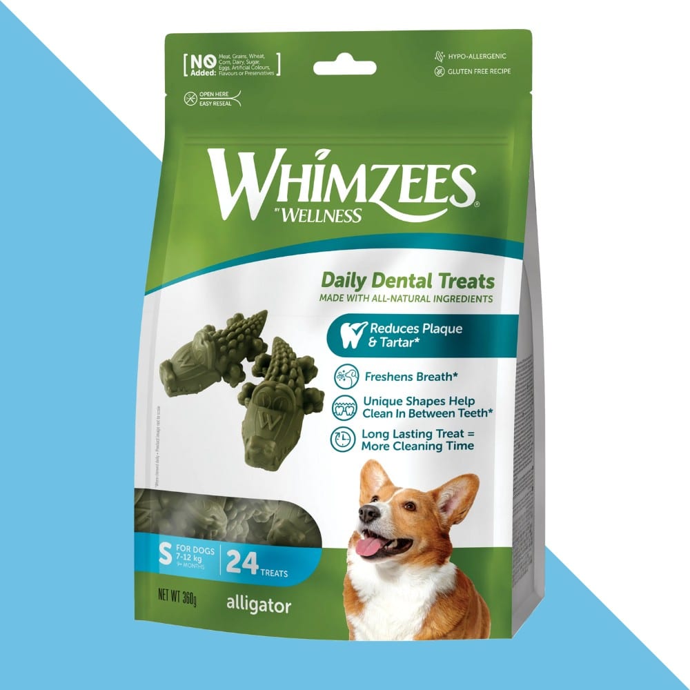 ווימזיס חטיף דנטלי לכלב S - תנין 360 גרם whimzees - ג'אנגו