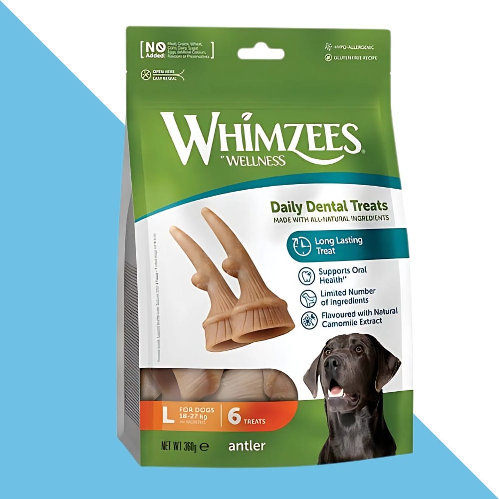 ווימזיס חטיף דנטלי לכלב L - קרן צבי 360 גרם whimzees - ג'אנגו