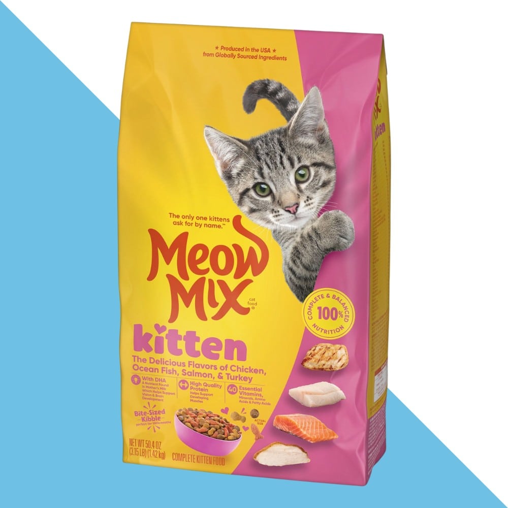 מזון לחתולים מיאו מיקס קייטן עוף סלמון והודו 1.42 ק"ג Meow Mix - ג'אנגו