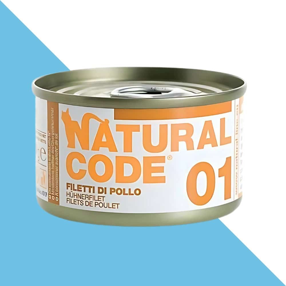 נטורל קוד 01 שימורי סופר פרימיום לחתול- פילה עוף 85 גרם Natural Code ...