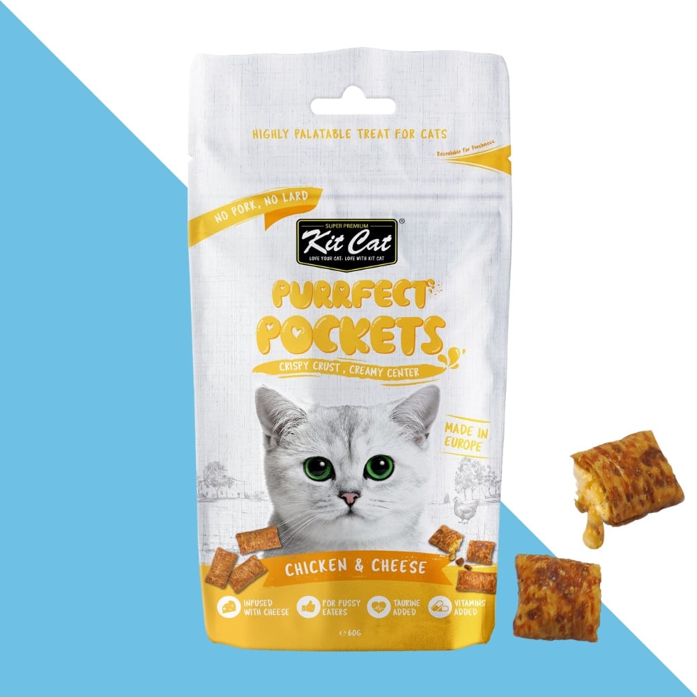 קיט קט חטיף כריות לחתול- עוף וגבינה 60 גרם Kit Cat - ג'אנגו