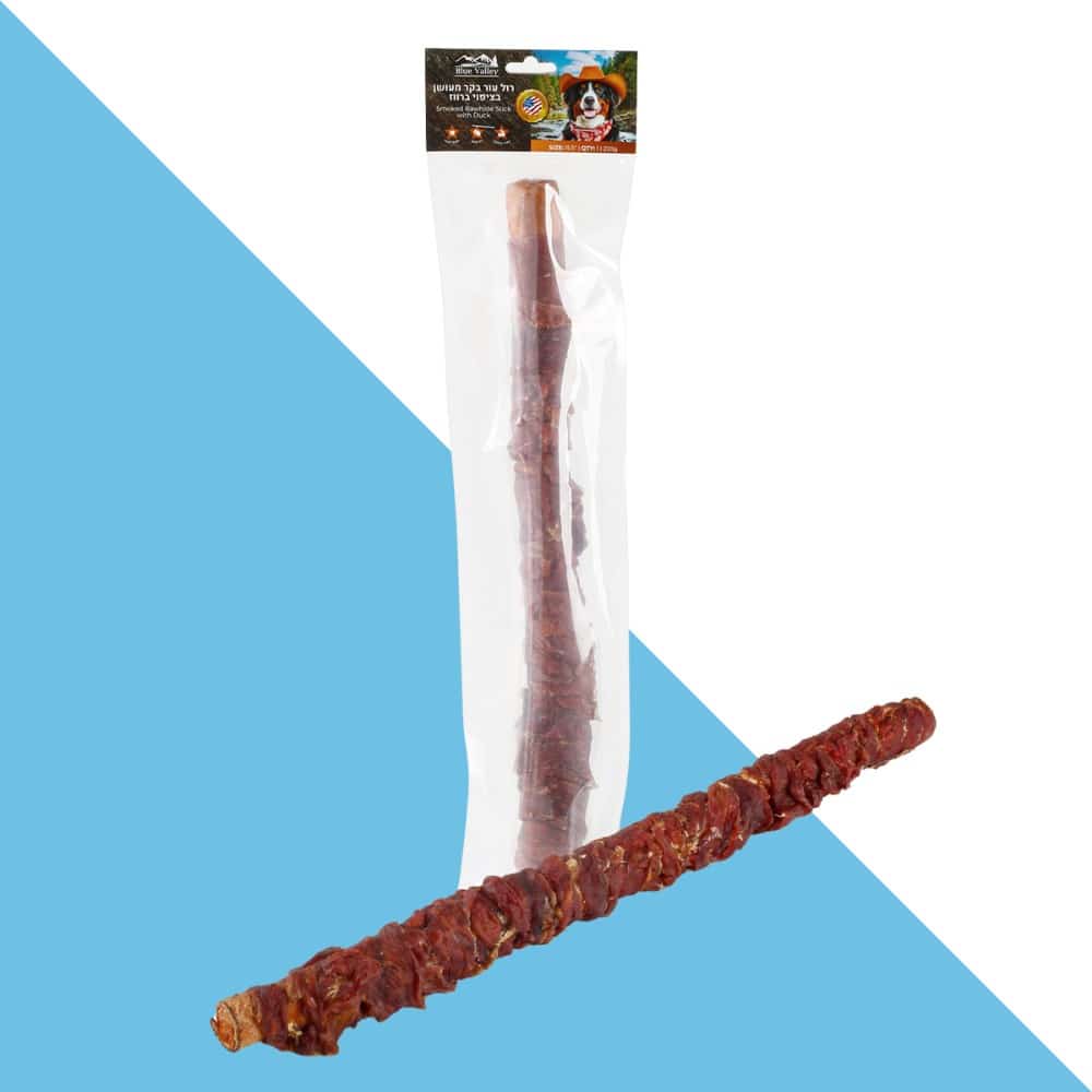 בלו וואלי רול עור בקר מעושן בציפוי ברווז - ענק 220 גרם blue valley - ג'אנגו